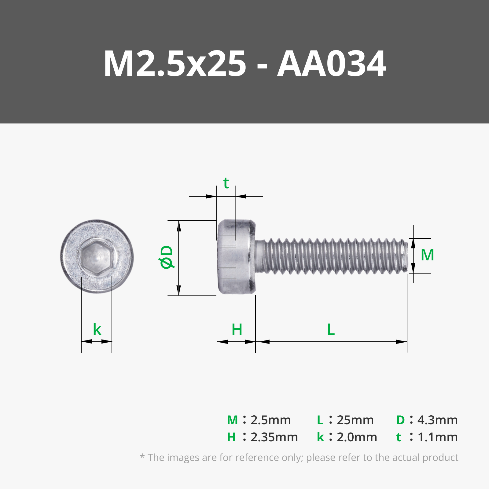 M2.5 Socket Head Cap Machine Screws (SHCS) | Bambu Lab AU Store