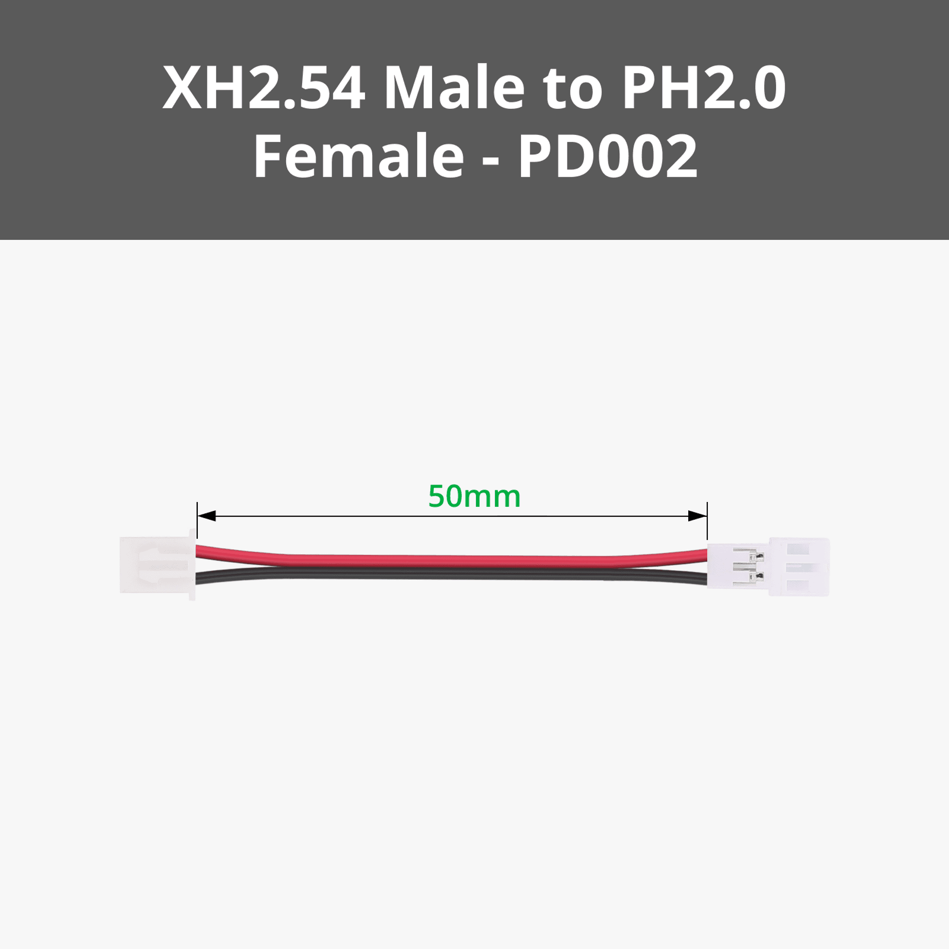 XH2.54 Male to PH2.0 Female Conversion Cable | Bambu Lab AU Store