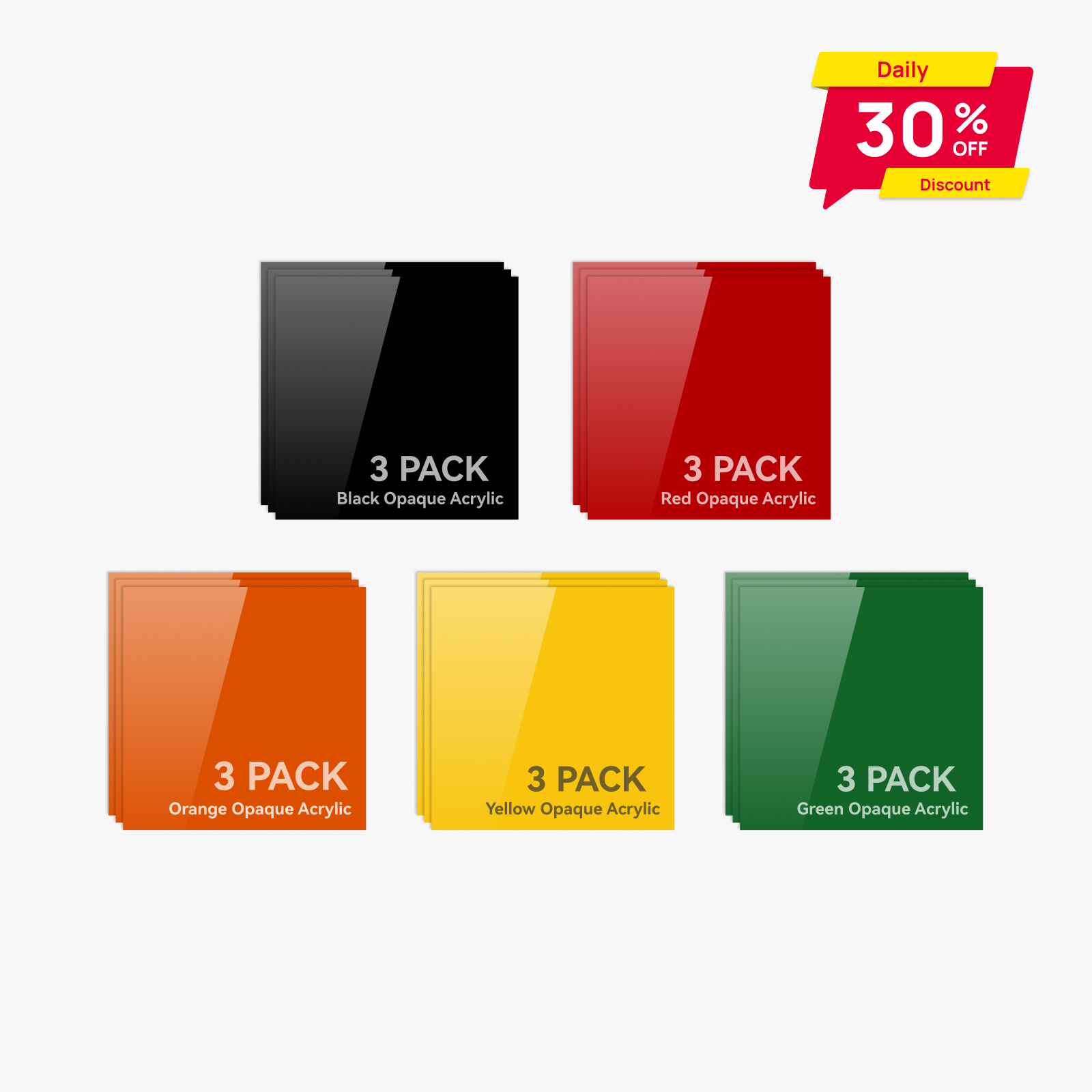 Ultimate Opaque Glossy Acrylic Kit (15 pcs) | Bambu Lab AU Store