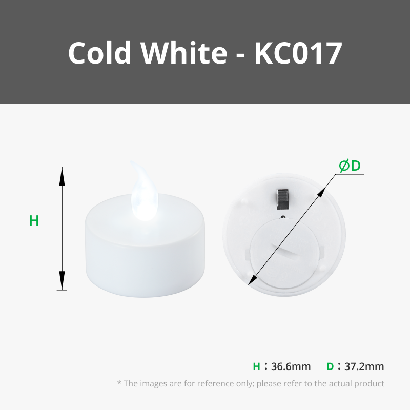 D37.2x36.6mm LED Flame Tea Light Candle Set (12pcs) | Bambu Lab CA Store