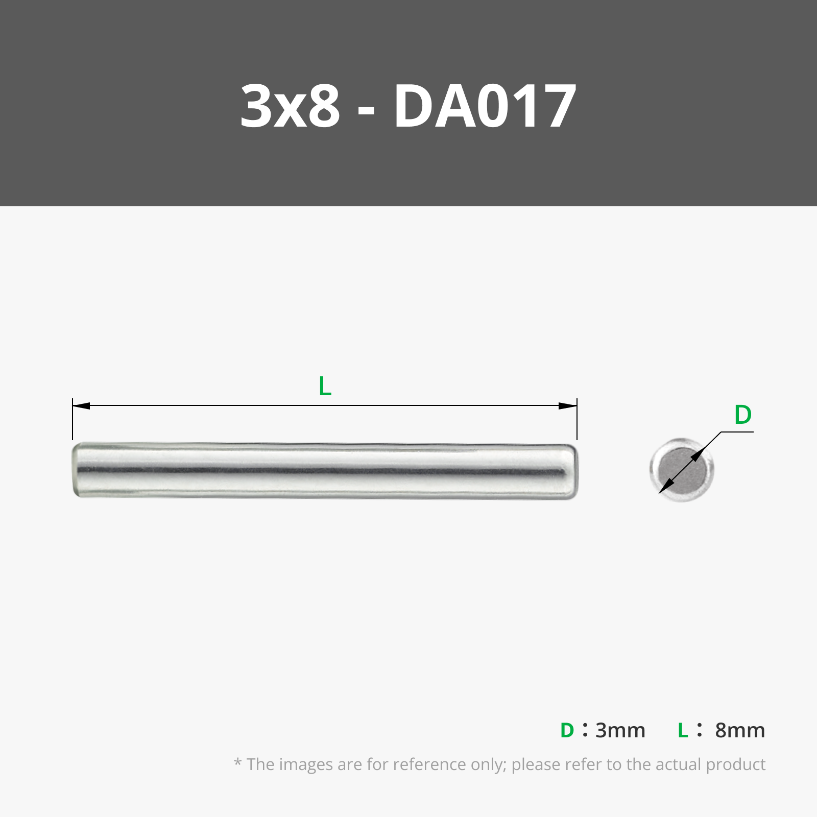 D3 Stainless Steel Dowel Pin | Bambu Lab CA Store