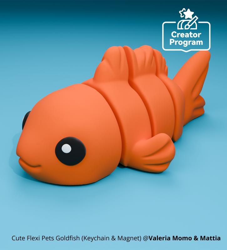 Cute Flexi Goldfish (Toy, Keychain & Magnet) - Free 3D Print Model ...
