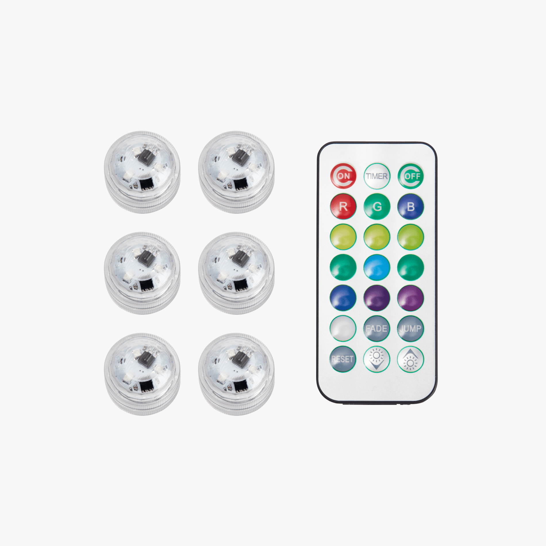 Mini Waterproof RGB LED Tea Lights with Remote Control (6pcs) | Bambu ...
