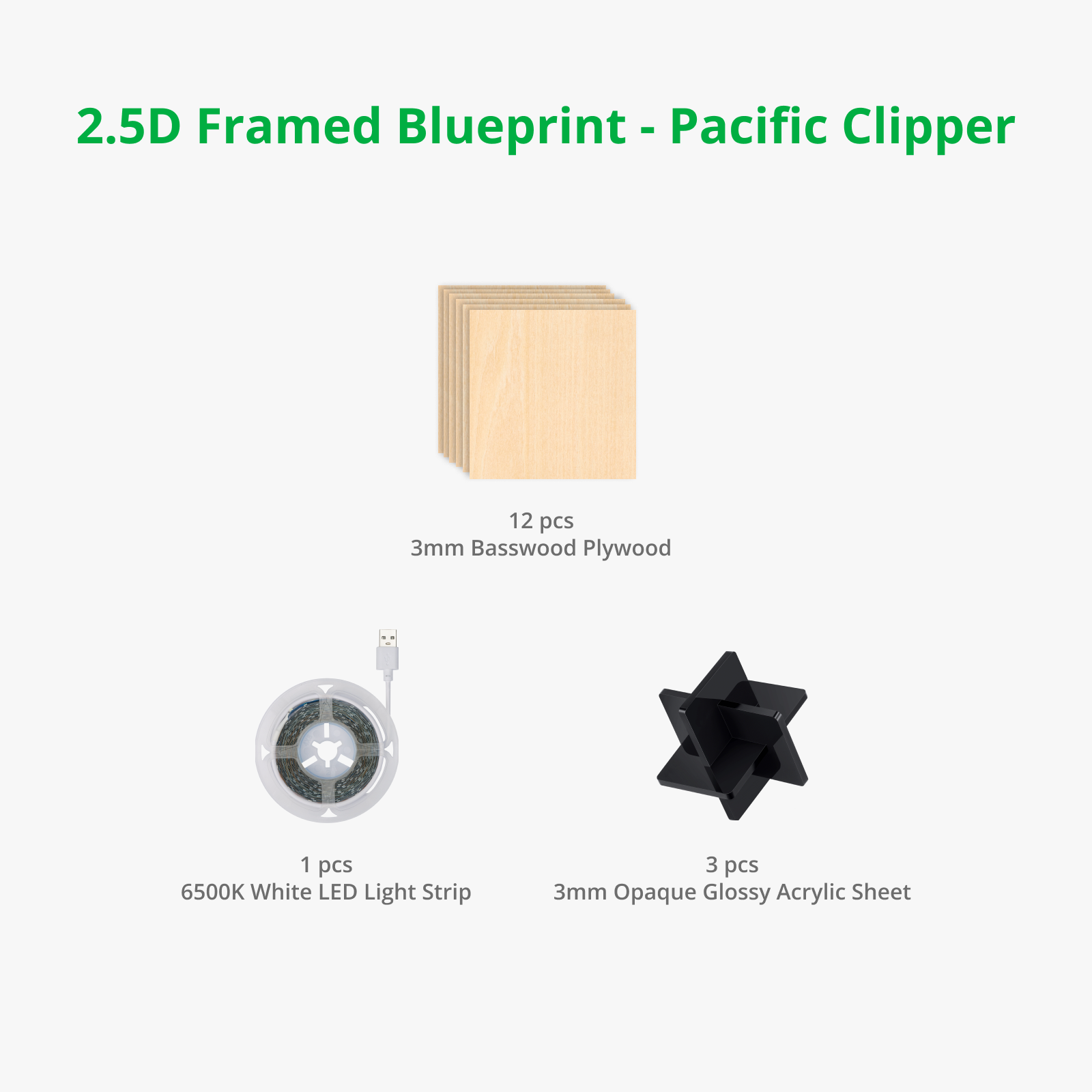 2.5D Framed Blueprint - Pacific Clipper | Bambu Lab US Store