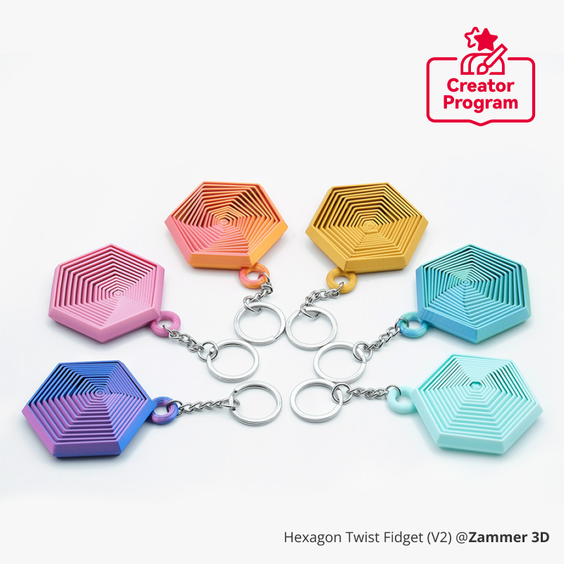 Hexagon Twist Fidget (V2) | Bambu Lab US Store