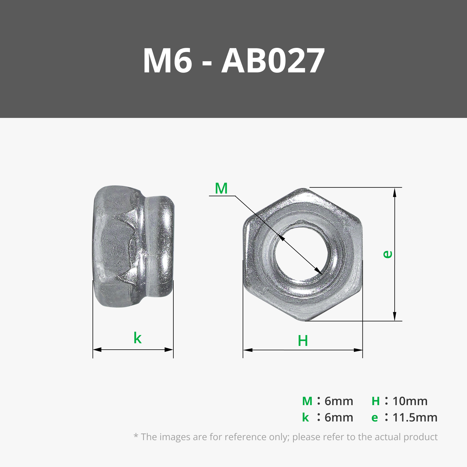 M3-M6 Self Locking Hex Nut | Bambu Lab US Store