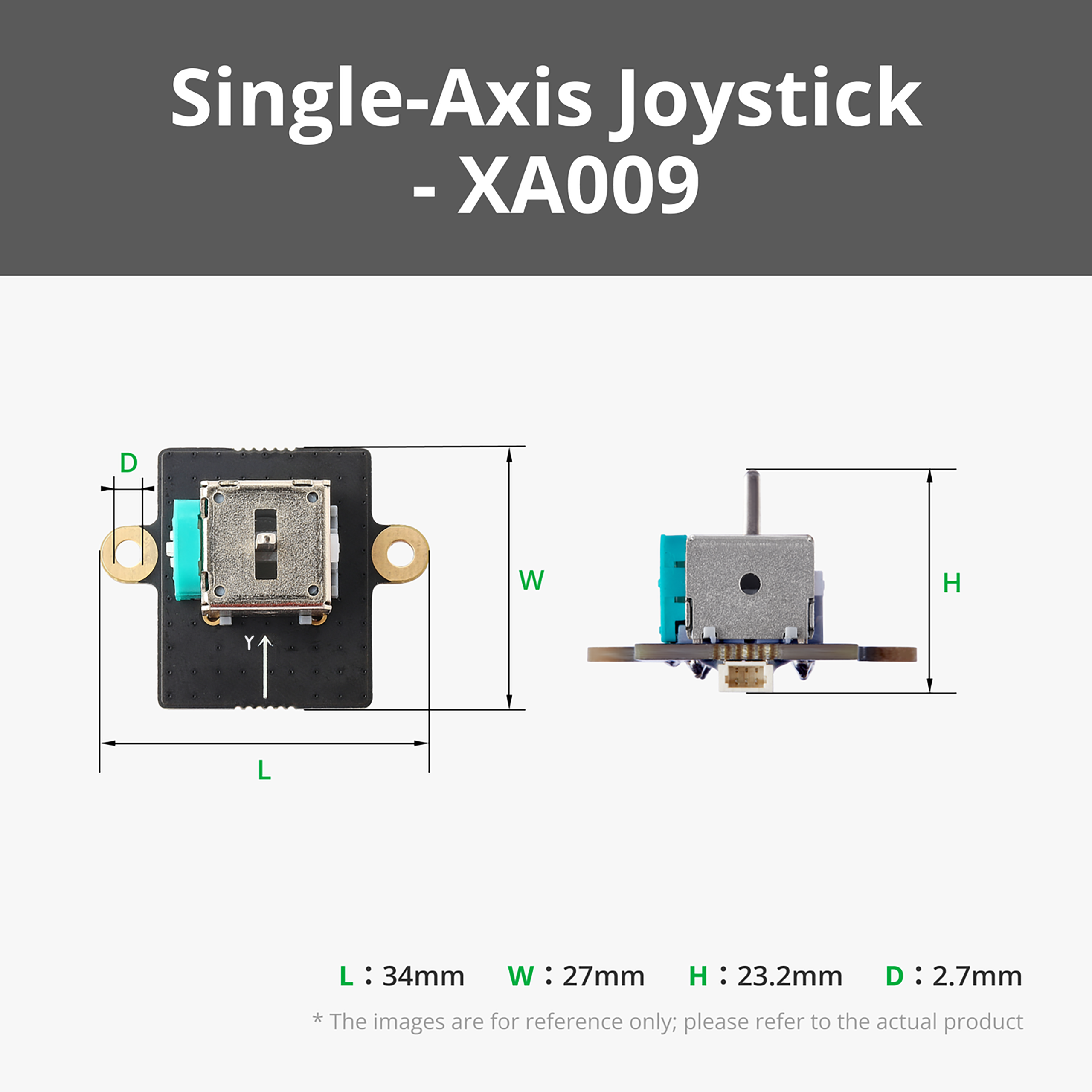 Single-Axis Joystick Module with 3Pin SH1.0 Connector (1PCS) | Bambu ...