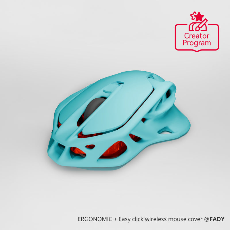 ERGONOMIC + Easy click wireless mouse cover - Free 3D Print Model ...